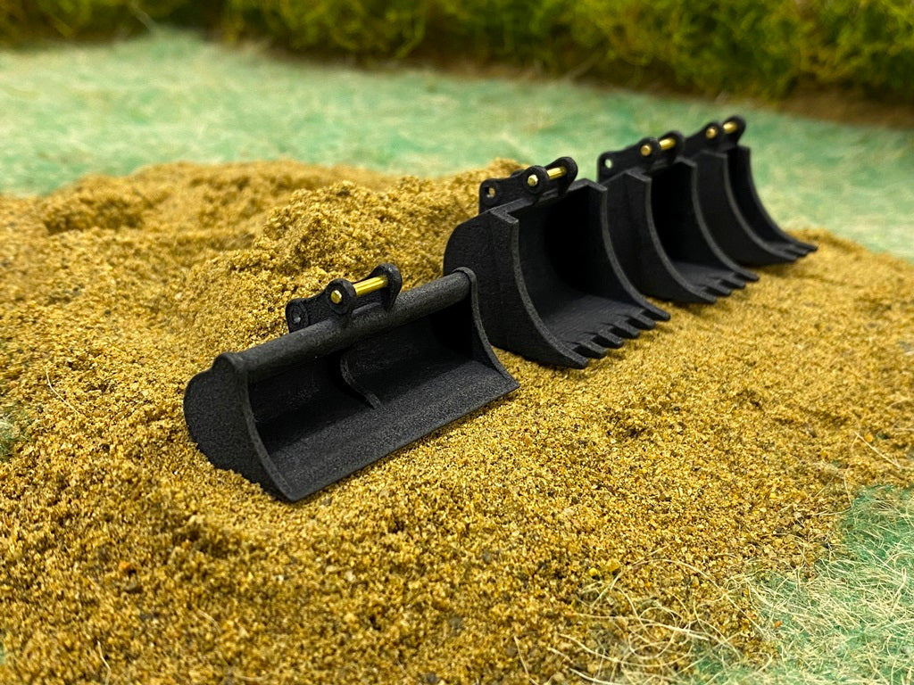 1:32 Scale Plastic Bucket Set for JCB 3CX and 8 Ton Excavators – CiModels