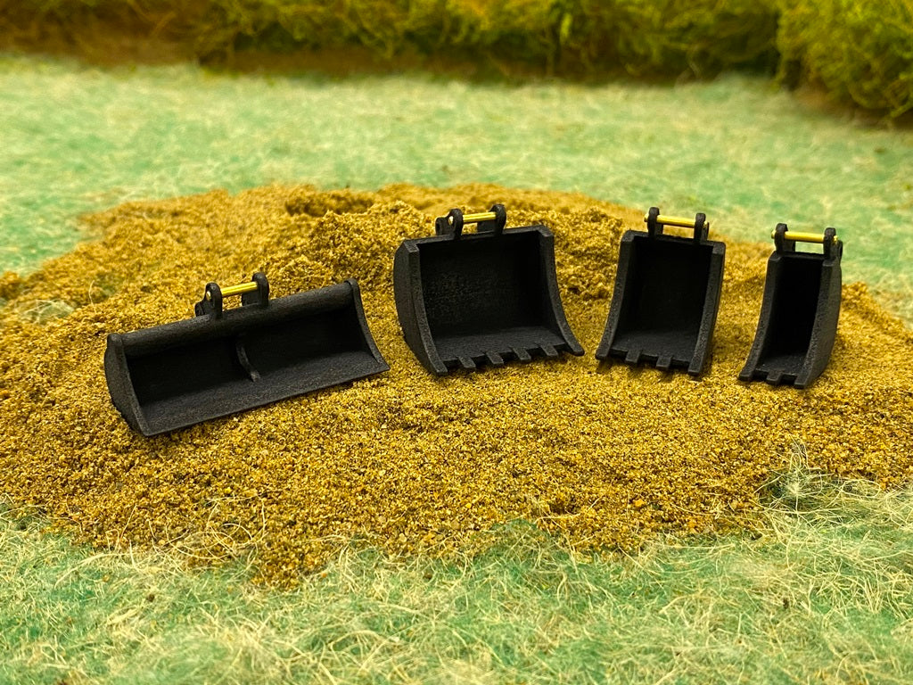 1:32 Scale Plastic Bucket Set for JCB 3CX and 8 Ton Excavators – CiModels