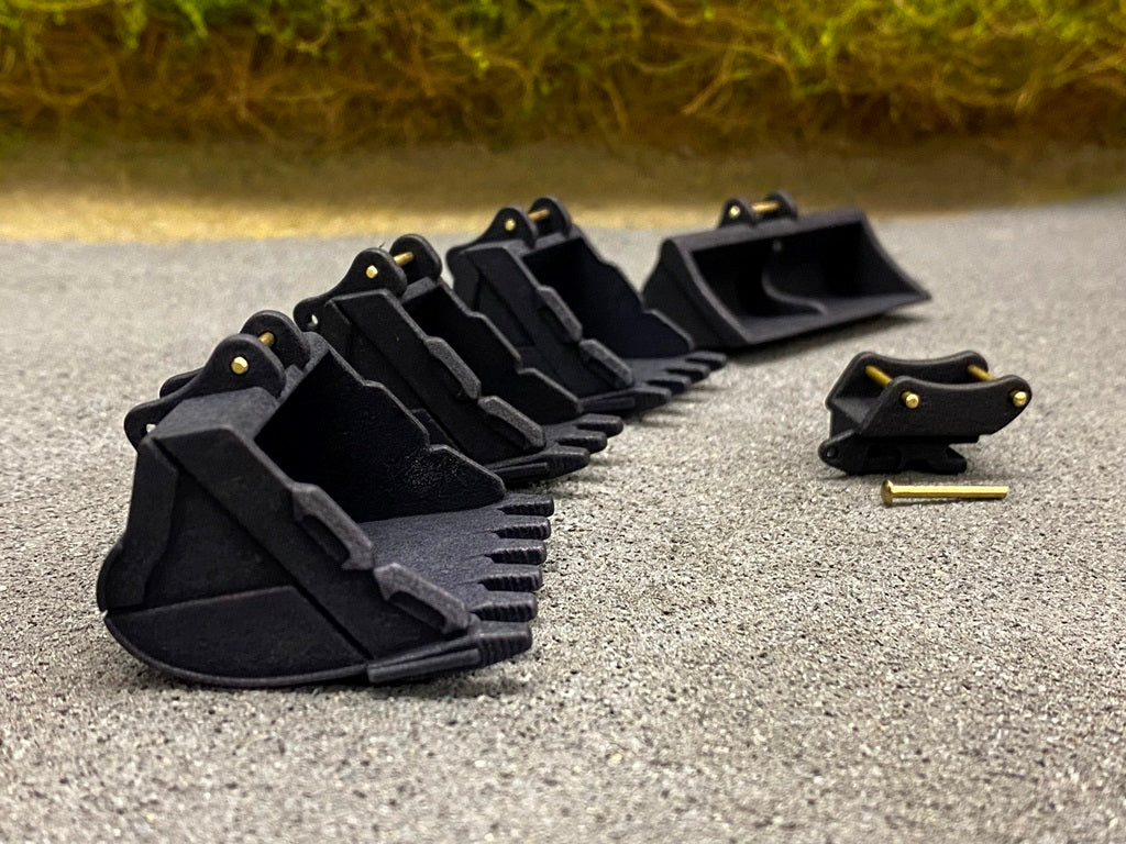 1:35 Scale NZG JCB 820 Excavator Buckets and Quick Hitch – CiModels