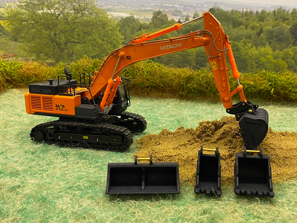 1:50 Scale Hitachi excavator models 40+Ton Bucket set with Quick Hitch ...